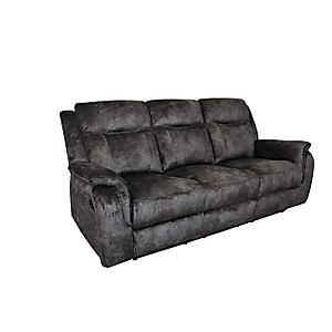New Classic Furniture Park City Polyester Manual Sofa with Dual Recliner, Slate