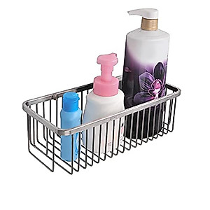 BKDFD Stainless Steel Shower Basket Wall Mounted Kichen Bathroom Shower Shelf Shampoo Holder Toiletries Organizer floating shelf