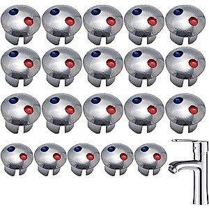20 Pcs Faucet Replacement Part| Faucet Handle Index Buttons Faucets Replacement Part,Hot Cold Water Markers, Hot and Cold Signs Button Hot Cold Water Label for Kitchen Air Tool Parts & Accessories