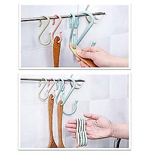 ZRM&E 8PCS Multifunction S Shape Hook Hanger for Home Kitchen Bathroom Bedroom Supplies,Creative Household Storage Nail-Free Double Head Clasp S Hooks Small Size(Blue)