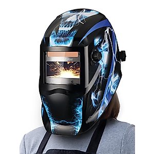 WELDSAMURAI Auto Darkening Welding Helmet, True Color Solar Power Welding Hood, 4 Arc Sensor Wide Shade 4/5-8/9-13 Welder Mask Shield with Grinding for TIG MIG MMA Plasma