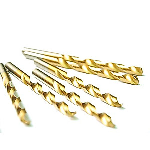 17pcs Titanium Coated Twist Drill Bit Set 1/16" - 1/2" for Metal Steel