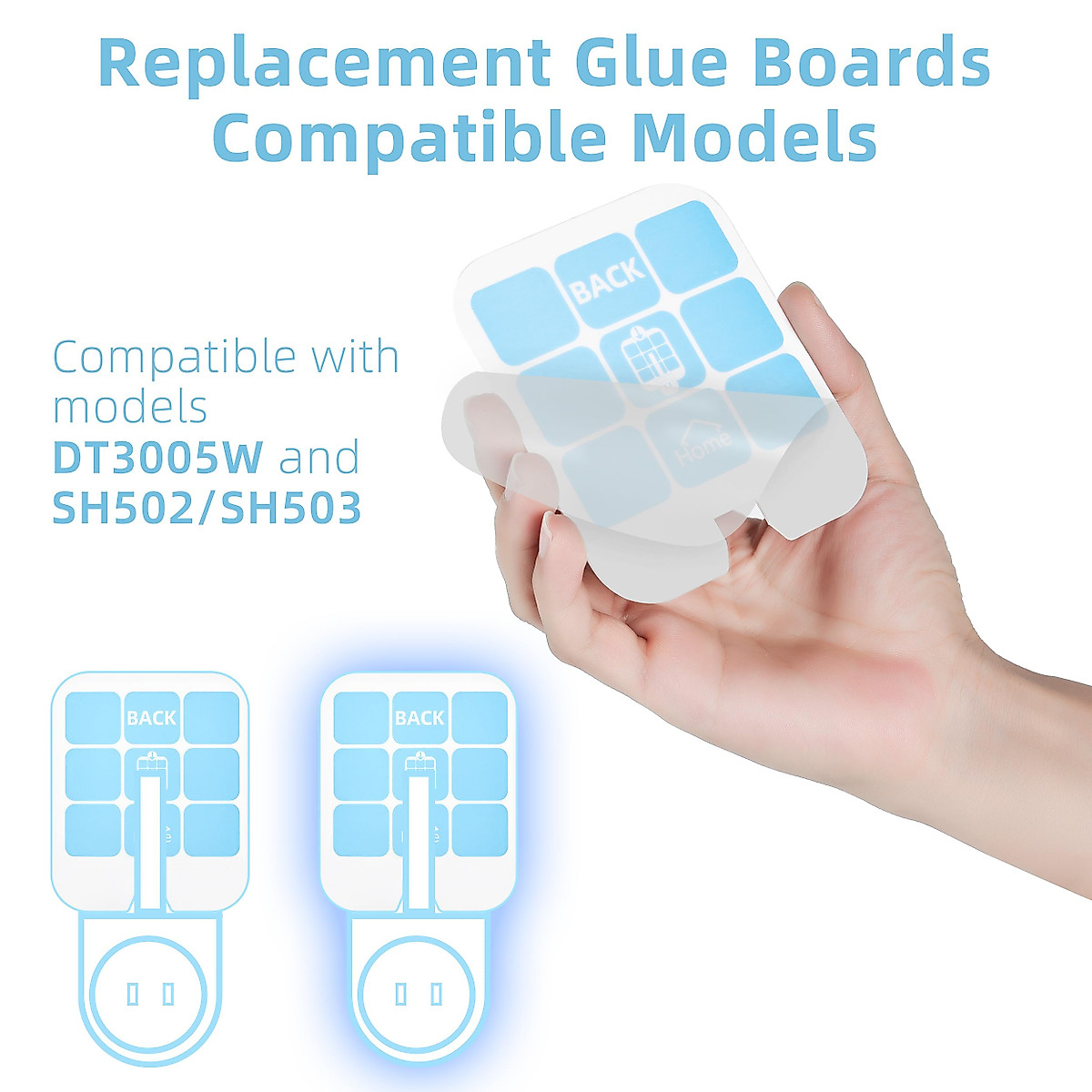 20 Pack Trap Refill Compatible with Saferr Home Fly Trap Refill,Applicable to SH502、SH503、23005-06 and DT3005W、DT3005W-DS3,Indoor Fly Trap Plug-in Insect Trap Replacement Mosquito Sticky Glue Boards