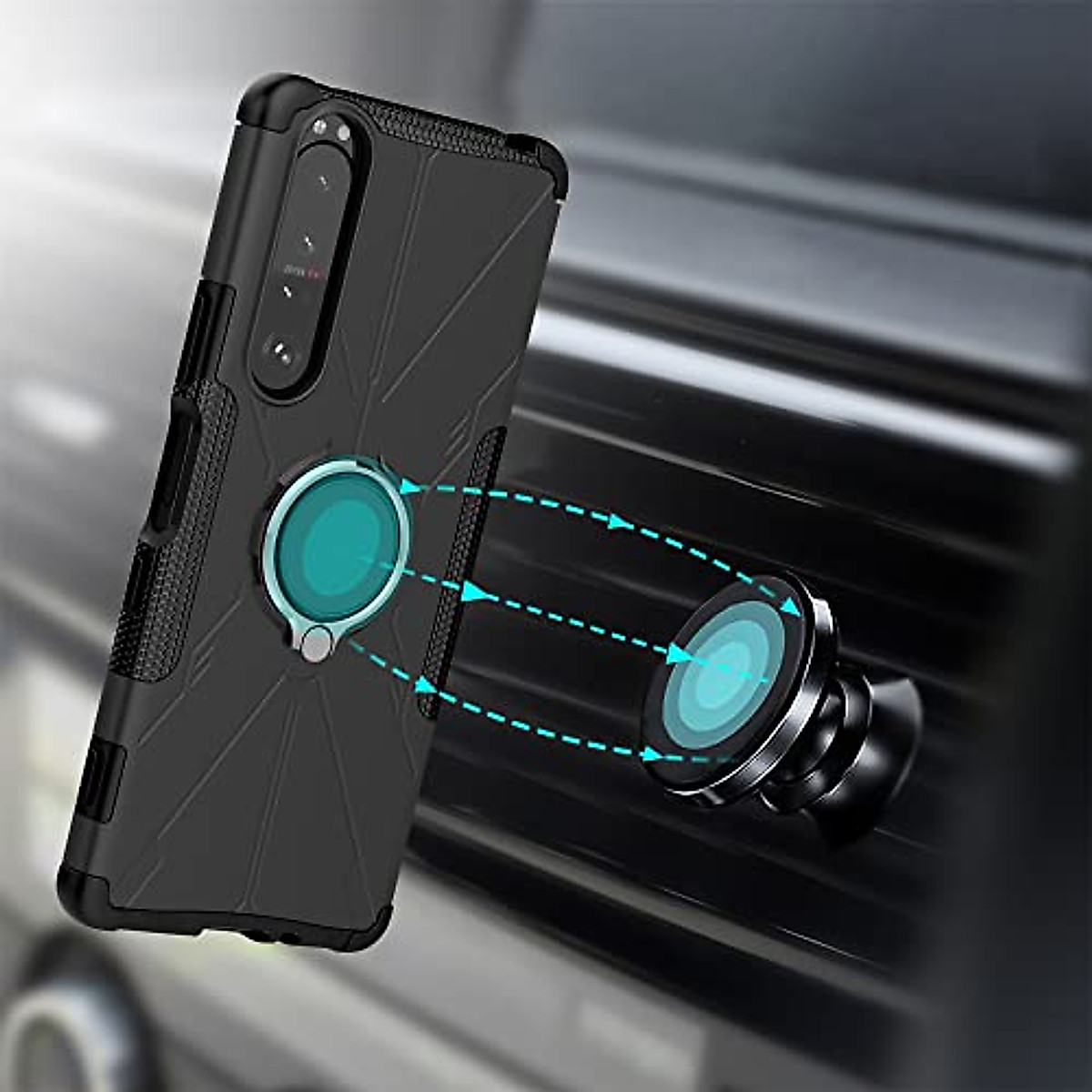 LiuShan Compatible with Sony Xperia 1 III case,360° Rotation Ring Holder KickstandMilitary Grade Shockproof Cover for Sony Xperia 1 III Smartphone（Not Applicable Sony Xperia 10,Black