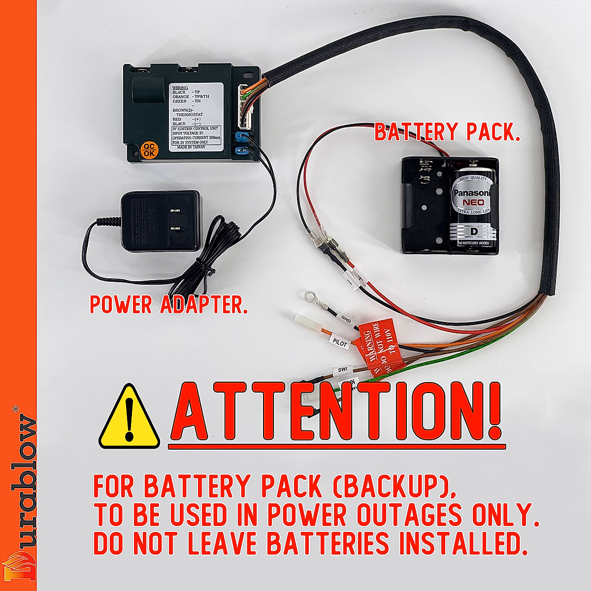 Durablow Durablow 3V AC Wall Adapter Transformer Compatible with Dexen Fireplace Electronic IPI Pilot Ignition Control Module (593-593A, 351)
