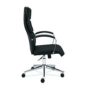 HON Executive Task Chair - High Back Leather Computer Chair for Office Desk, Black (VL105)