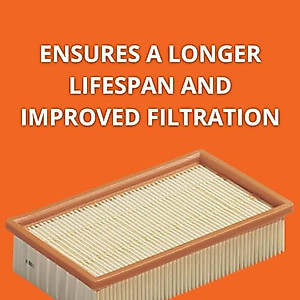 Fein Dust Extractor Flat-Fold Filter for Turbo Vacuum - Cellulose with Dust Class M Certification - 31345012010