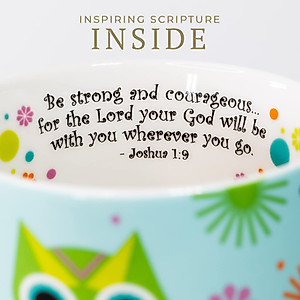Divinity Boutique Owl Mug - Inspirational Ceramic Coffee Mug with Scripture for Women, Mom, Friends, Owl Lovers that is Colorful and Dishwasher Safe