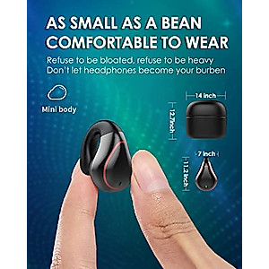 Open Ear Headphones Wireless Bluetooth Single Earbud True Wireless Mini Small Open Earbuds for iPhone Android, Tiny Bone Ear Bud with Mic Earphones for Small Ear Canals Running Cycling Workout Sport