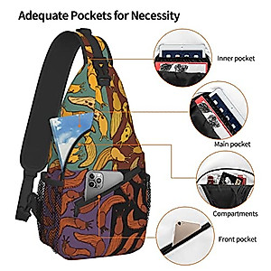 SWEET TANG Fashion Sling Shoulder Backpack Outdoor Sports Daypack Compatible with Banana Slug, Mens and Boys Crossbody Backpack for Daily Outdoor