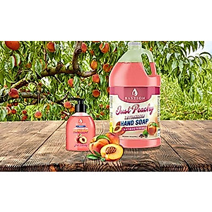 Hand Soap Antimicrobial Just Peachy Luxurious Lotionized Hand Wash One Gallon (128 Oz.) Refill Jug. Made in The USA