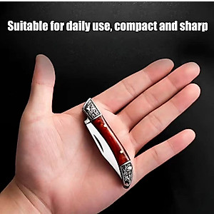 LEYAOAndizhich Folding Pocket Knife, Camping Gear, Outdoor Survival Tool, Strong and Durable Full Stainless Steel, Imitation wood handle, Suitable for Fishing, Hiking, Dad, Husband, Boyfriend 2 Pcs