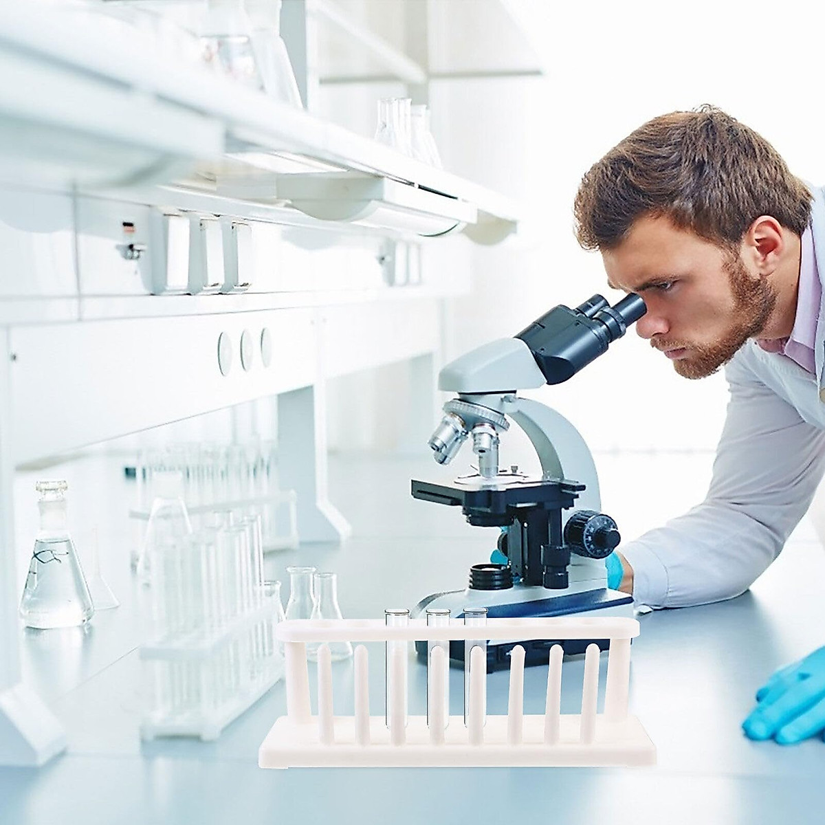 POPETPOP 3pack Test Tube Rack - Portable Test Tube Rack Storage Rack Tube Holder Lab Equipment for Aquarium Laboratory