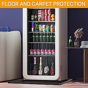 Mini Fridge Silicone Mat with Convex Edge - 24''x24''x0.5'' - Mini Fridge Freezer Under Mat prevents appliance leaks and spills, providing the ultimate floor protection for appliances (black)
