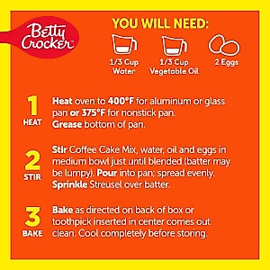 Betty Crocker REESE'S Peanut Butter Coffee Cake Mix with Brown Sugar Streusel Topping, 14.2 oz