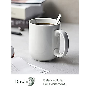 DOWAN 20 Oz Coffee Mugs Set of 6, Large White Coffee Mugs With Handles, Ceramic Coffee Cups for Coffee, Tea, Hot Cocoa, Large Mugs for Women Men, Party, DIY Gifts