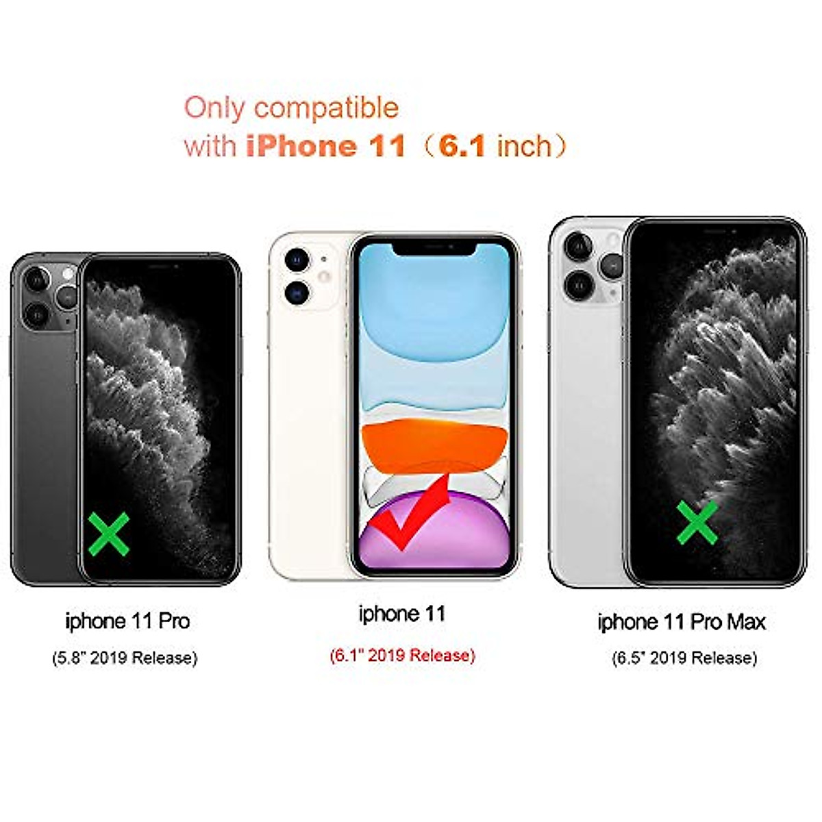 JanCalm Compatible with iPhone 11 Wallet Case, Floral Pattern Premium PU Leather [Wrist Strap] [Card/Cash Slots] Stand Feature Flip Cases Cover for iPhone 11 Case Wallet (Black/Flower)