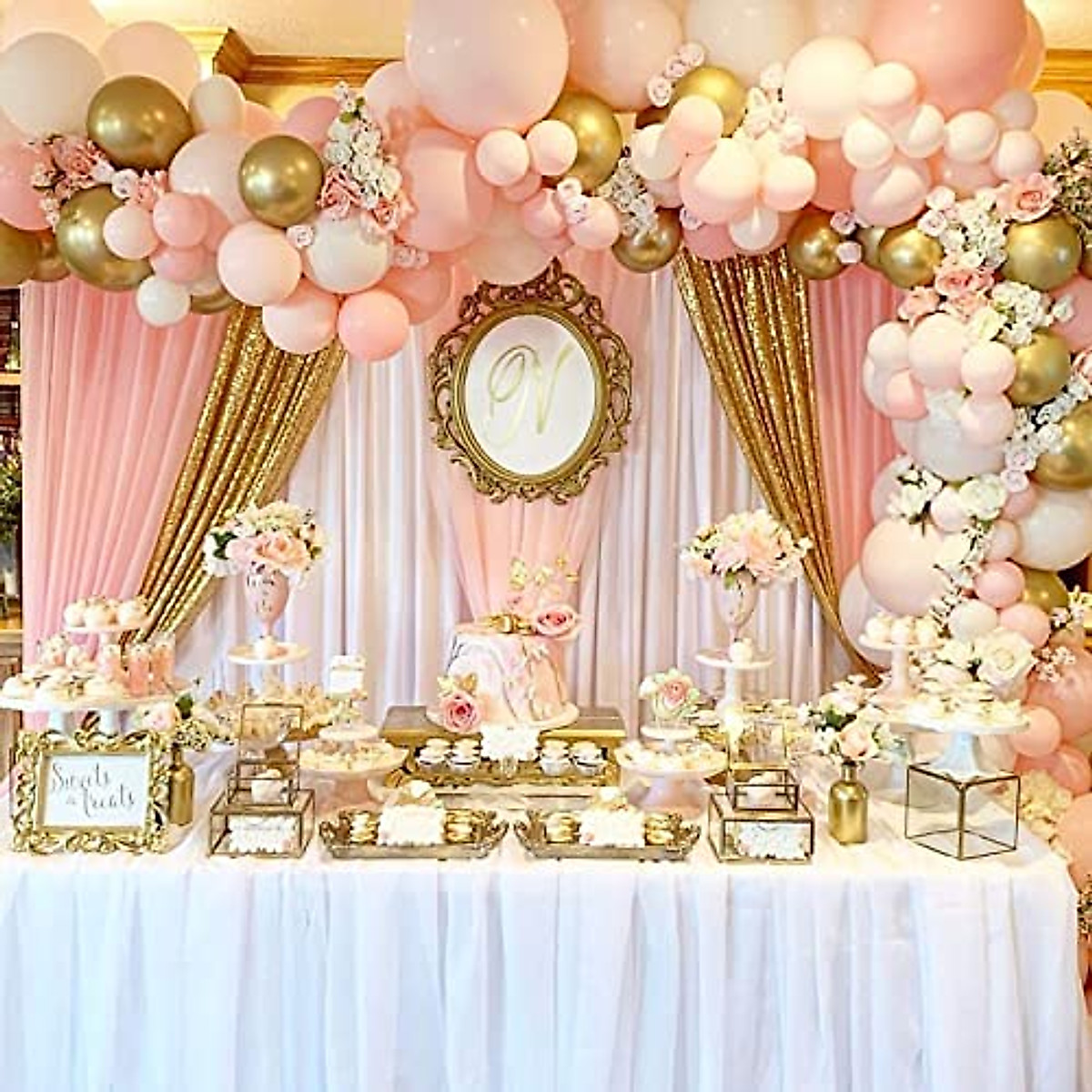 Gold Sequin Backdrop Curtain Panels Stage 2 Pieces 2FTx8FT Wedding Party Background Drapes