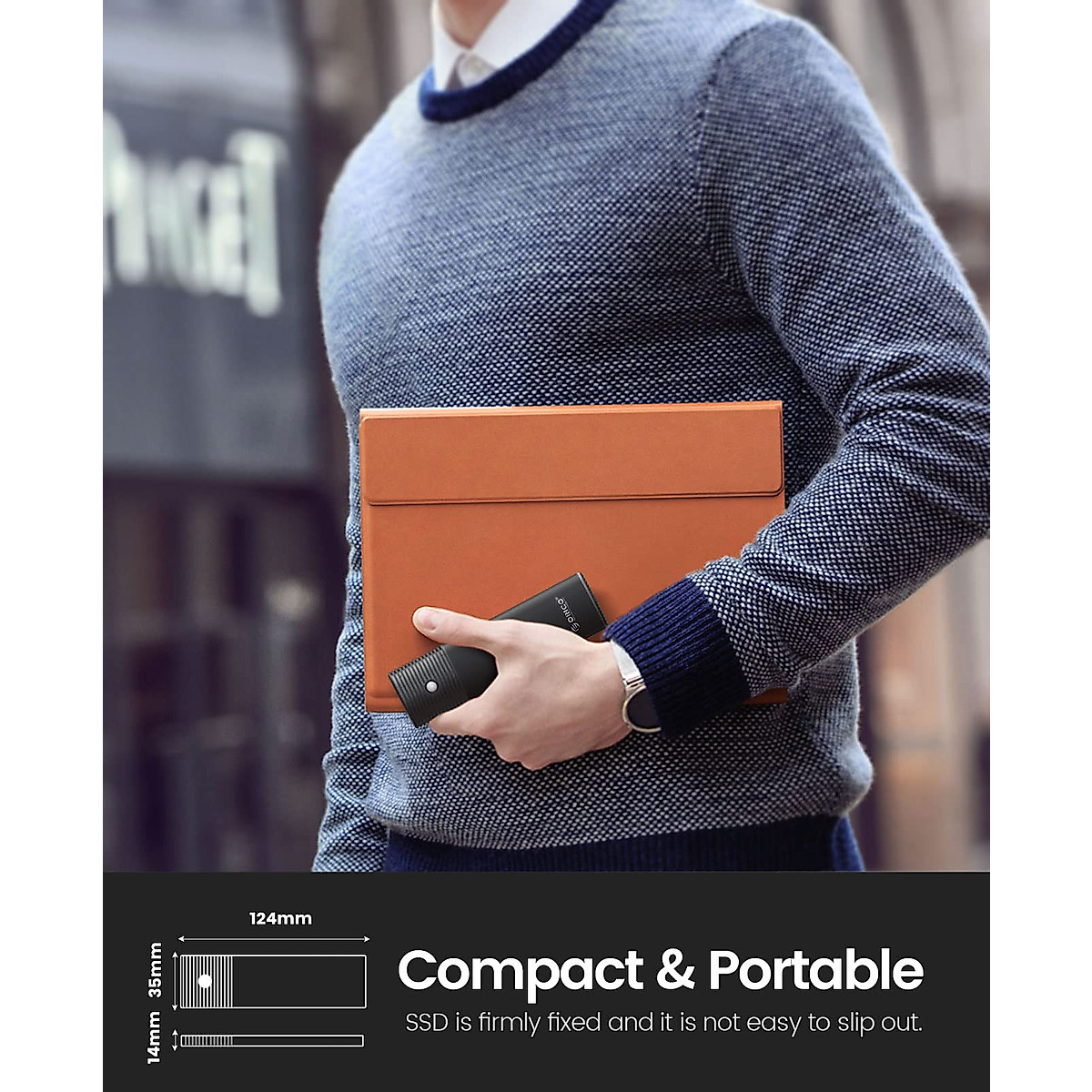 ORICO M.2 NVMe SATA SSD Enclosure Adapter Tool-Free, USB C 3.2 Gen 2 10Gbps NVMe, 5Gbps NGFF SATA PCIe M-Key(B+M Key) 2230/2242/2260/2280, Aluminum External M2 Reader Support UASP Trim- PWDM2-BK