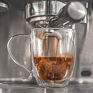 GROSCHE Cyprus Double-walled Glass Coffee Mug Heatproof Insulating Double Walled Glass Mug, Excellent for Tea or Coffee - Large Capacity 500 ml, 16 fl. oz capacity (Cyprus)