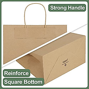 Eupako 16x6x12 Paper Bags, Brown Large Paper Bags with Handles Bulk, Kraft Grocery Bags, Paper Shopping Bags, Merchandise Bags, Retail Bags (Pack of 50)