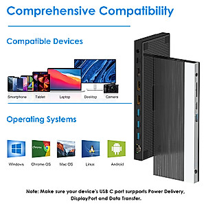 WAVLINK USB C Docking Station 4K Triple Display (2 HDMI + 1 Displayport) with 100W PC Charging, Gigabit Ethernet, 4 USB 3.0, SD/TF Card Slot, Audio, for Dell HP MacBook Lenovo and Other USB C Laptops