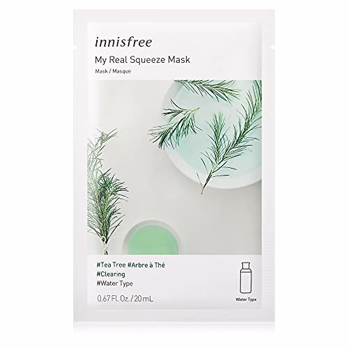 innisfree My Real Squeeze Mask Face Sheet Masks, Tea Tree, 6-Pack, 6 ct.