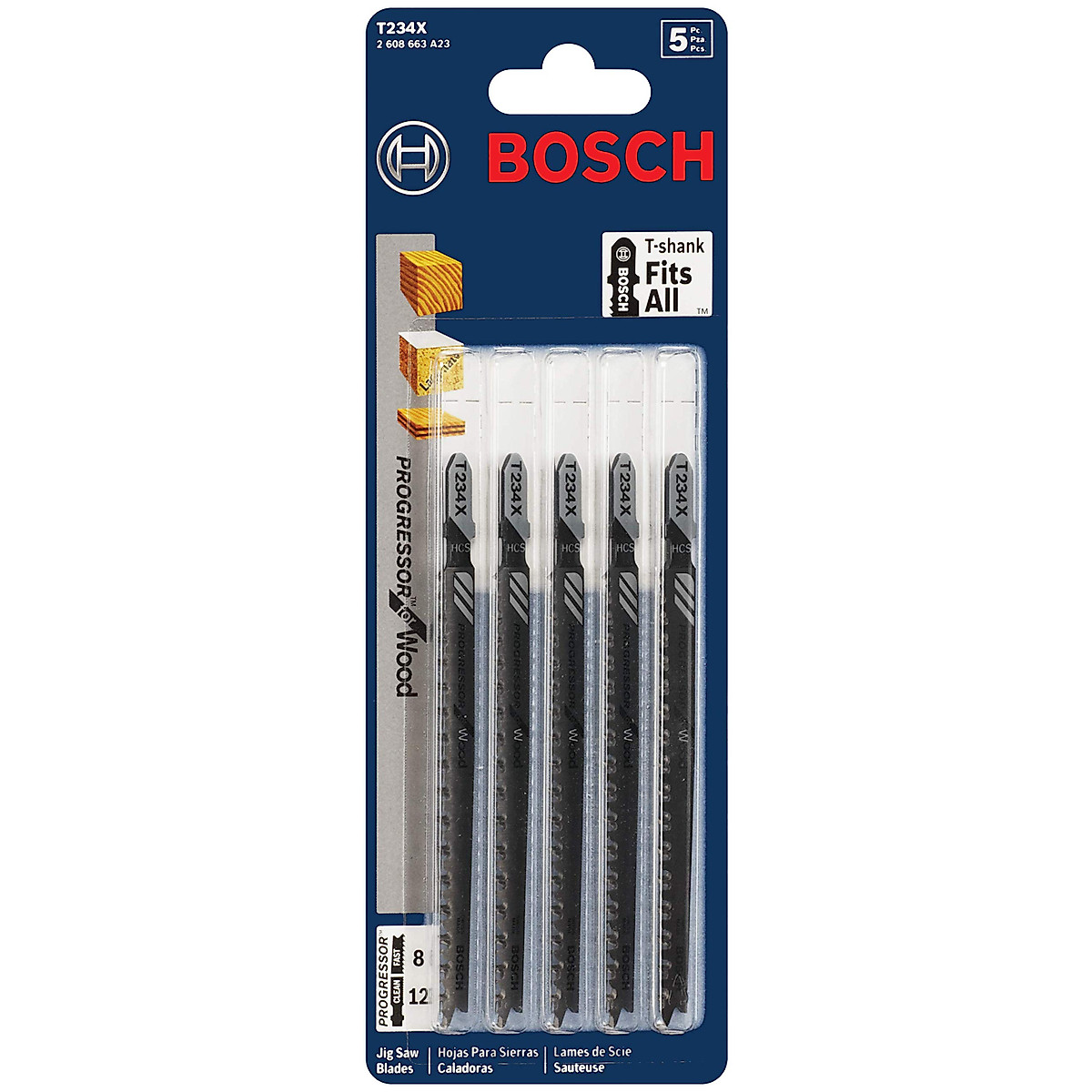 BOSCH T234X Progressor Wood Blade (5-Pack)