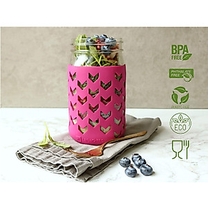 JarJackets Silicone Mason Jar Sleeve - Fits 32oz (1 quart) Jars (4, Multicolor)