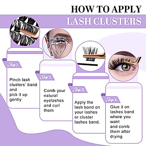 Lash Clusters 208 PCS Cluster Lashes Individual Lashes B05+B06 Eyelash Extensions 10-18mm DIY Lash Extensions D Curl Volume Wispy Soft Comfortable Band False Lashes (D-10-18MIX)