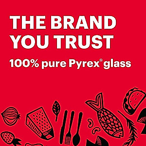 Pyrex Easy Grab 4-Piece Glass Baking Dish Set with Lids, 3-Qt & 2-Qt Glass Bakeware Set, Non-Toxic, BPA-Free Lids, Tempered Glass Bakeware Set