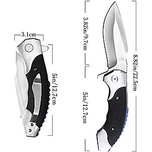 Eafengrow EF15 Folding Blade Knives 7.9 inch 9Cr18Mov Blade and G10 Handle Outdoor Camping Knife