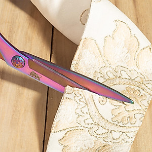 DIGNITY Left Handed Scissors Adults,Titanium Coating Forged Stainless Steel,Comfort Grip Shears,Super-sharp, for Office Home General Use Professional Crafting, 9.3 Inch