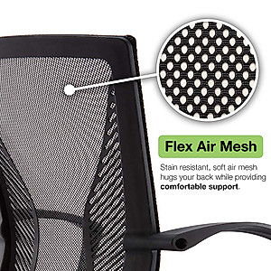 Modern Home Zuna Mid-Back Office Chair - White/Gray, 10.6D x 22.8W x 23.2H Inch