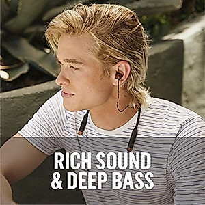 House of Marley Smile Jamaica Wireless: Wireless Neckband Earphones with Microphone, Bluetooth Connectivity, 8 Hours of Playtime, and Sustainable Materials (Brass)