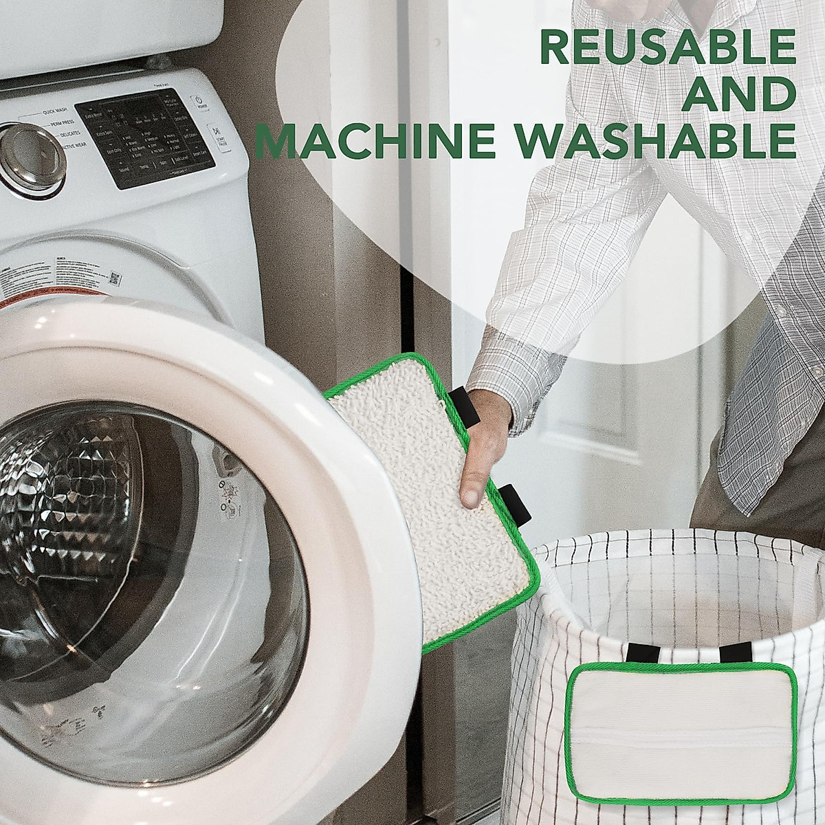 Mop Pads Replacement Compatible with Shark Sonic Duo Hardwood Floor Cleaner - Reusable and Washable Mop Cloth Refill (2 Pack)