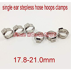 Ochoos 50pcs/lot stainless steel 304 17.8-21.0mm 21.0mm Single ear stepless hose hoops clamps