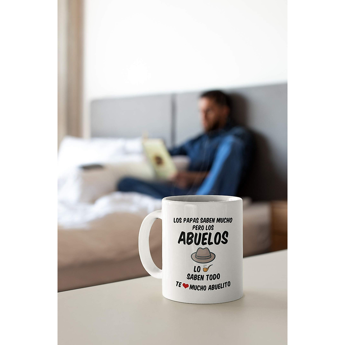 Regalos para el Mejor Abuelo del Mundo. 11 oz Abuelito Coffee Mug. Grandpa Cups in Spanish. Taza de Regalo de dia del Padre o Cumpleanos. (White)