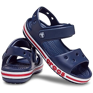 Crocs Unisex-Child Bayaband Sandals, Navy/Pepper, 9 Toddler