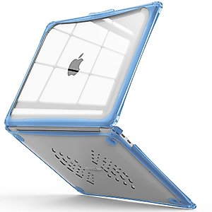 IBENZER Hexpact Compatible with MacBook Air 13 Inch Case 2022 2021 2020 M1 A2337 A2179 A1932, Heavy Duty Protective Case with Screen Lock for Mac Air 13 with Touch ID, Serenity Blue, AT13-SRL