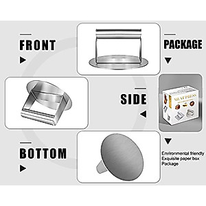 Yokudo Stainless Steel Burger Press for Griddle, 5.5 Inch Round Smash Burger Press, No Sticking Burger Smasher Flat Bottom Without Ridges Bacon Grill Press for Griddle