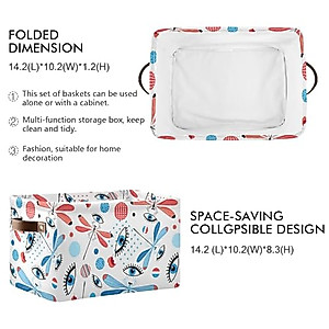 Dragonfly Eyes Storage Basket Bins Foldable Laundry Hamper Toy Storage Bins Box Organizer for Bedroom Office Clothes Pet Nursery Living Room,2 pcs