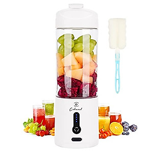 COKUNST Portable Blender for Shakes and Smoothies, 18 Oz Type-C USB Rechargeable Personal Blender, Powerful Mini Juice Blender with 6 Blades Ice Tray and Cleaning Brush for Travel Sports Kitchen