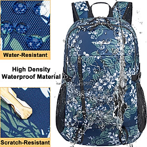 TOMULE Women's Day Hiking Backpack, Lightweight Travel Backpack with Floral Design