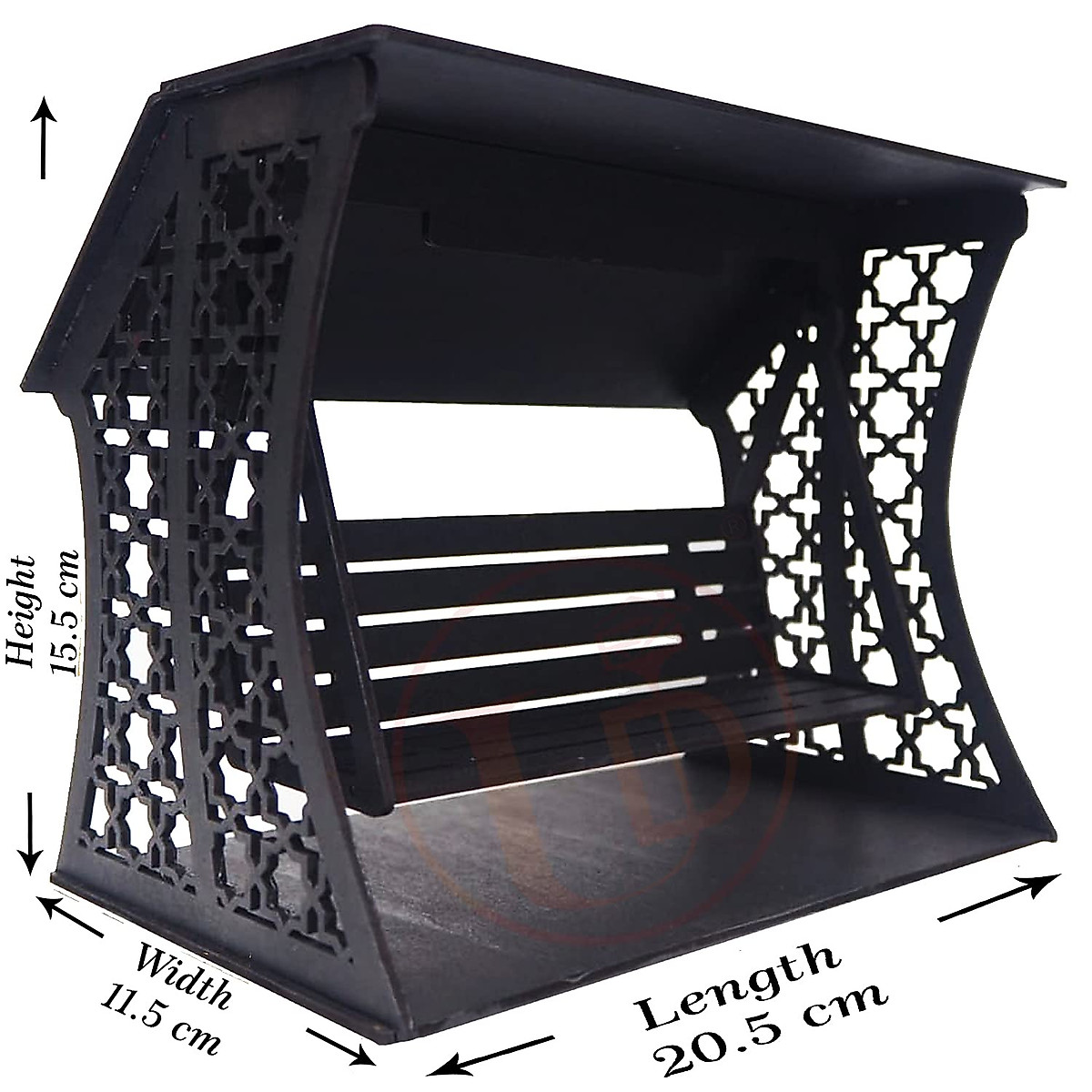 Ubuntu ® Presenting MDF Wooden Swing for Home Temple Decoration Stuff's - Wooden Jhulas for God's - Home & Showcase Space Decor Item - Fabulous Items for Guest Attraction. Easy to Assemble (Black)