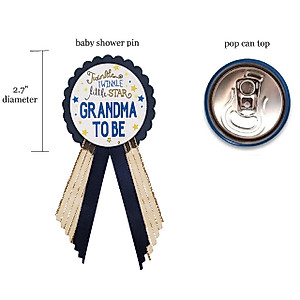Grandma to Be Pin Twinkle Little Star Baby Shower Pin for Nona to wear, Navy & Gold, It's a Girl, It's a Boy Baby Sprinkle