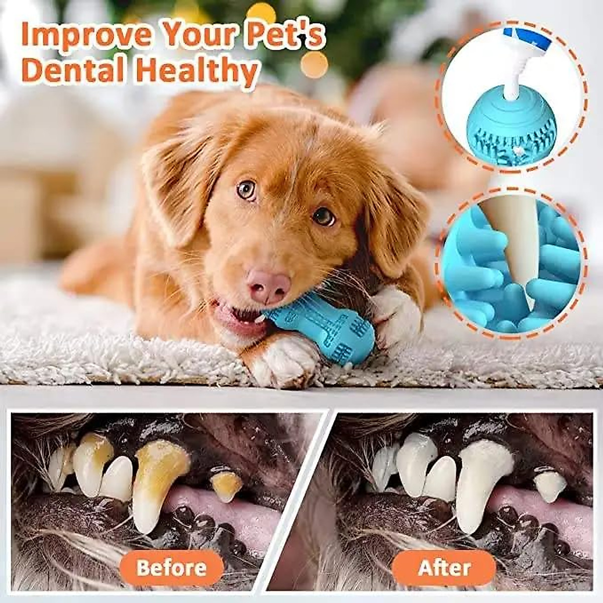Fillable Dog Toy, Peanut Butter Dog Toy, Fillable Dog Chew Toy, Teeth Cleaning Dog Toy, Dog Toothbrush Toy, Dog Fillable Treat Toy, Soft Dog Chew Toys for Small Dogs, Medium & Large Dogs (Sky Ble)