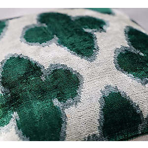 CANVELLO-Exquisite Down Pillow/Throw Cushion: Feather Pillows Elegance & Art | Iconic Throw Pillows with Ikat Design  | Soft Velvet Silk  (16"x16")