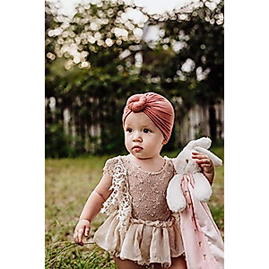 Bunnies By The Bay "Blossom Bunny" Buddy Blanket - 16" Stuffed Bunny and Baby Security Blanket - Super Soft Velour with Satin Lining