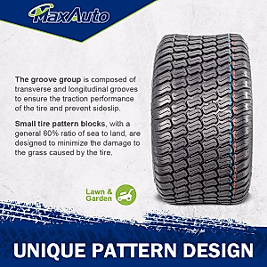 MaxAuto 2Pcs 18X8.50-10 Turf Lawn Mower Tractor Riding Tire P332 4PR Load Range B